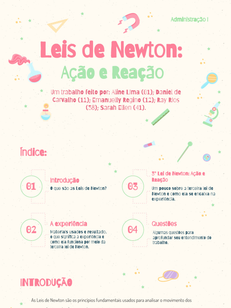 Experiência sobre a 3ª Lei de Newton | PDF | Leis do Movimento de ...