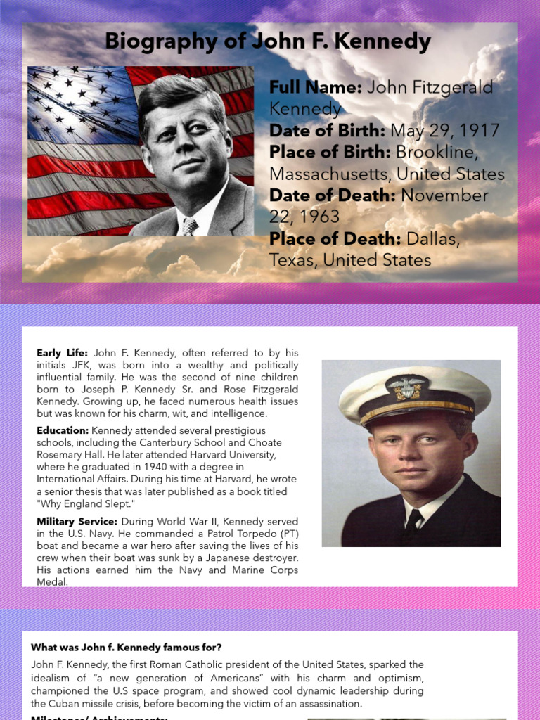 Biography of John F. Kennedy | PDF | John F. Kennedy | Presidency Of ...