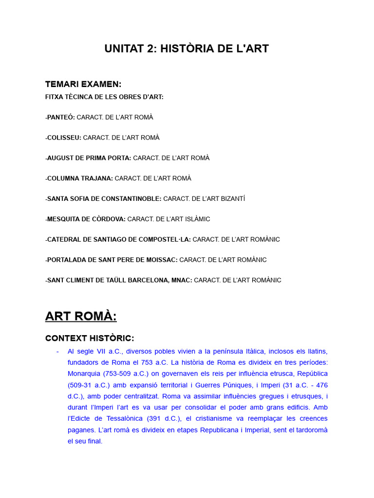 Unitat 2 - Història de L'art | PDF