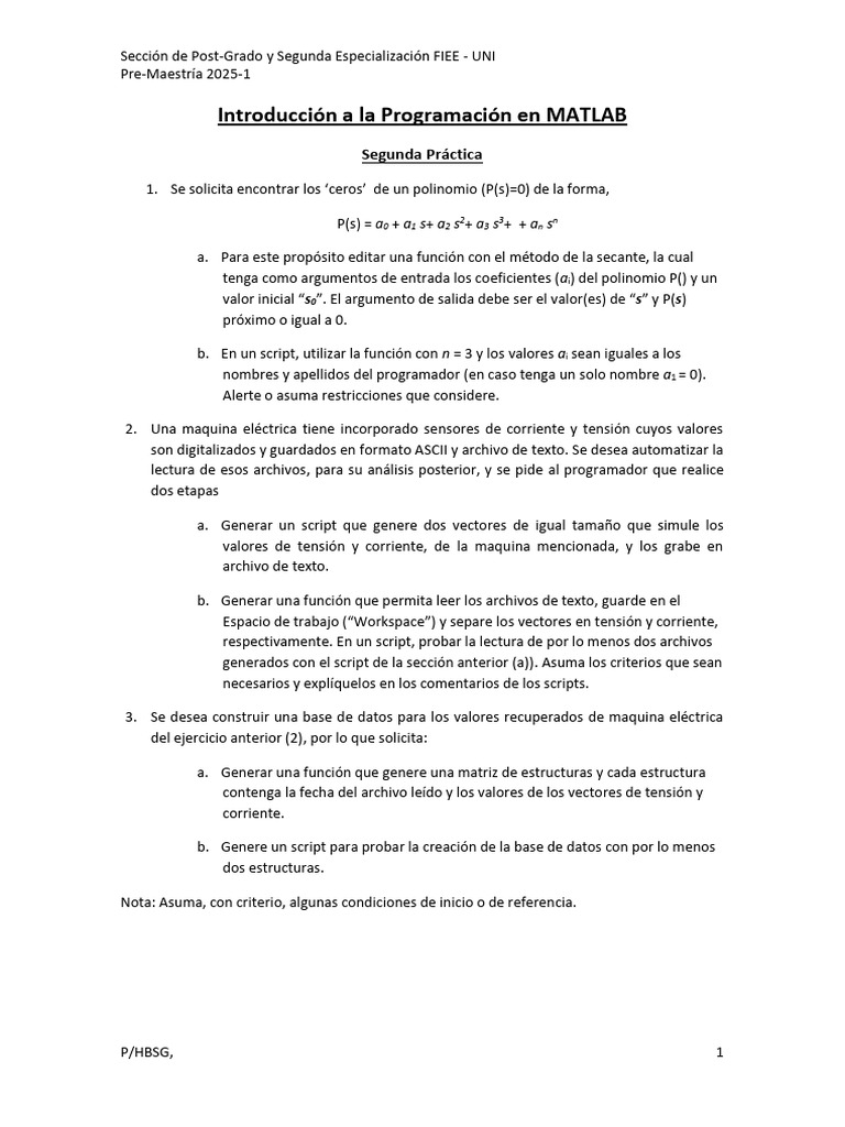 Segunda Practica Matlab PM2024 | PDF | Programación de computadoras | Informática