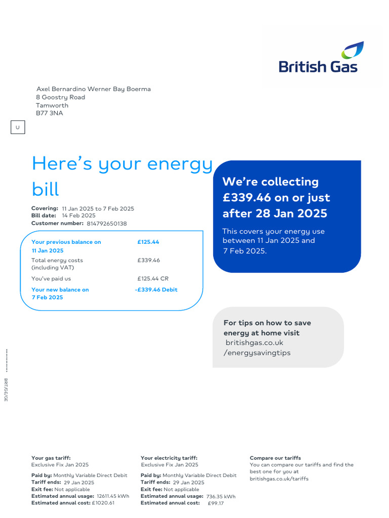 Energy Bill Summary and Tariff Details | PDF | Electricity | Electric Power