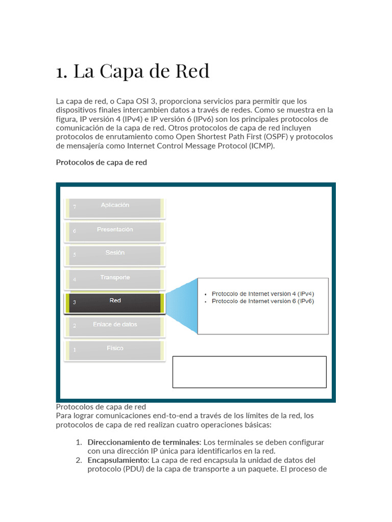 La Capa de Red | PDF | Protocolos de internet | Enrutador (Computación)