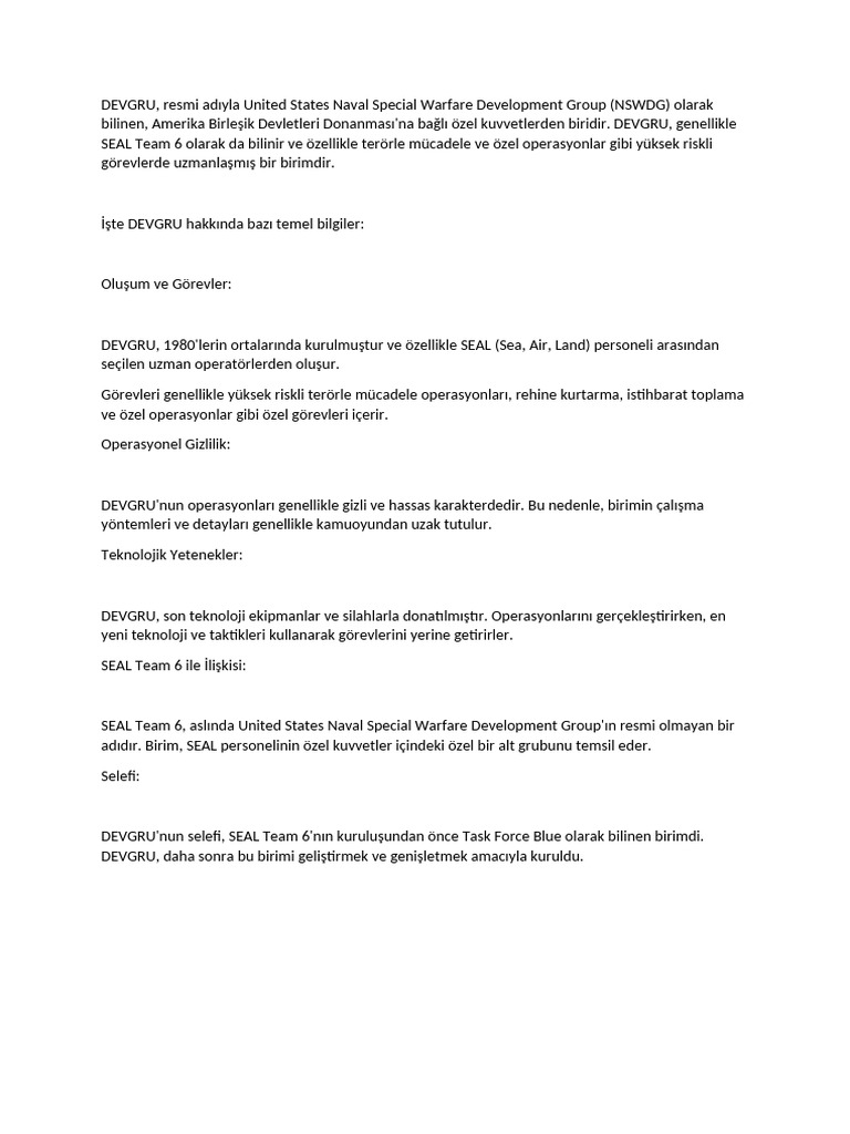 DEVGRU Piyade Squad Dosyas | PDF