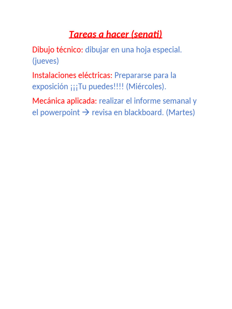 Listado de Tareas Senati. | PDF