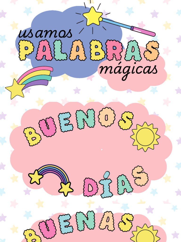 Presentación Educativa Palabras Mágicas Llamativa Ilustrada Colorida | PDF