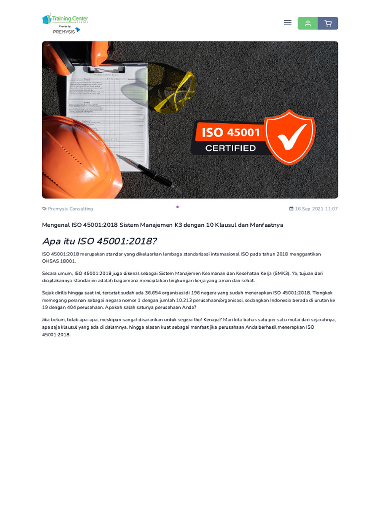 Mengenal ISO 45001 | PDF
