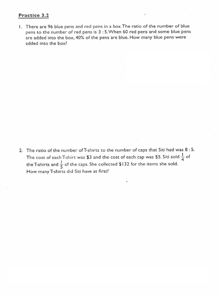 Ratio Exercises 4 | PDF