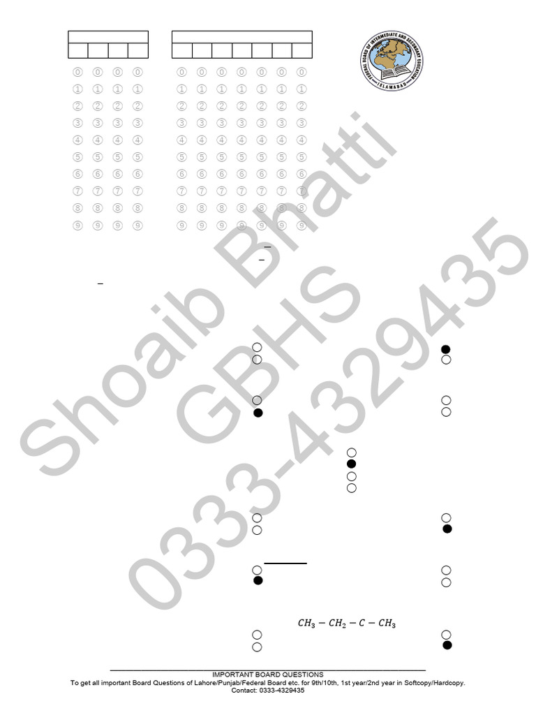 Chemistry SSC-II Model Paper Guide | PDF | Troposphere | Stratosphere