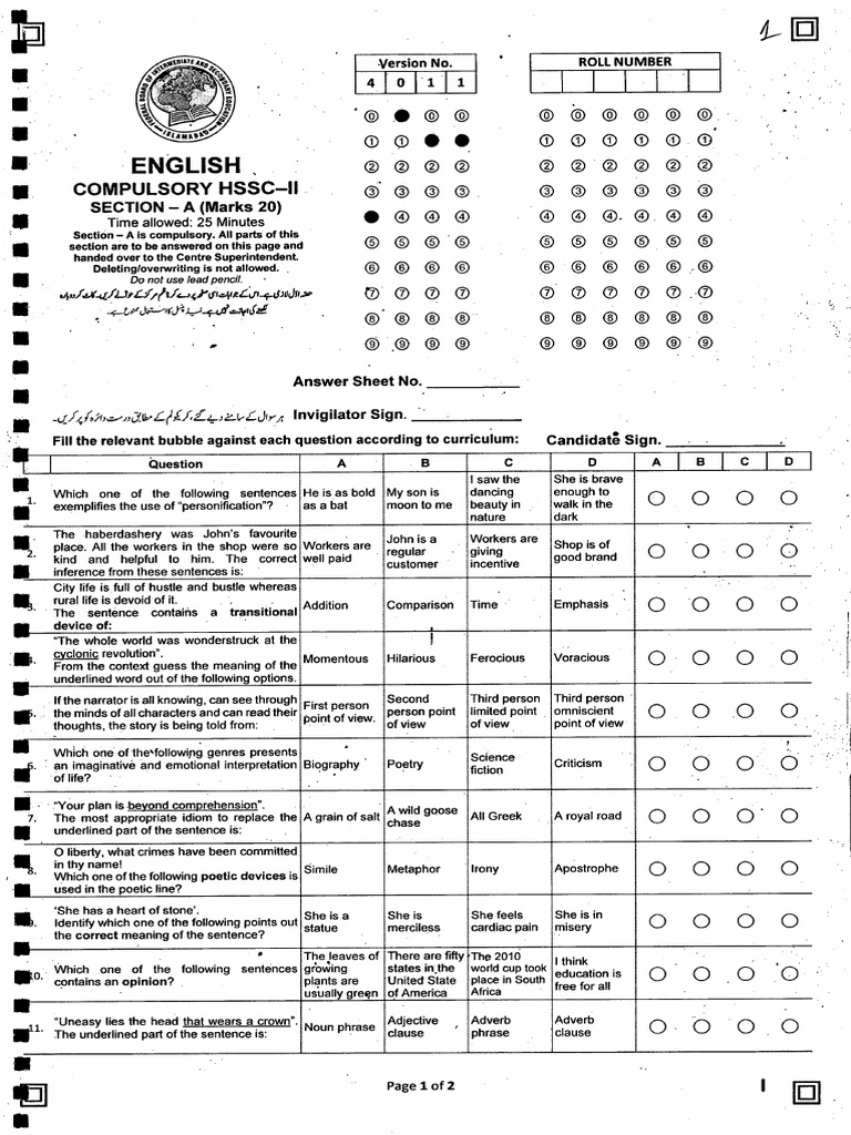 HSSC-II Compulsory+Science+Humanities | PDF