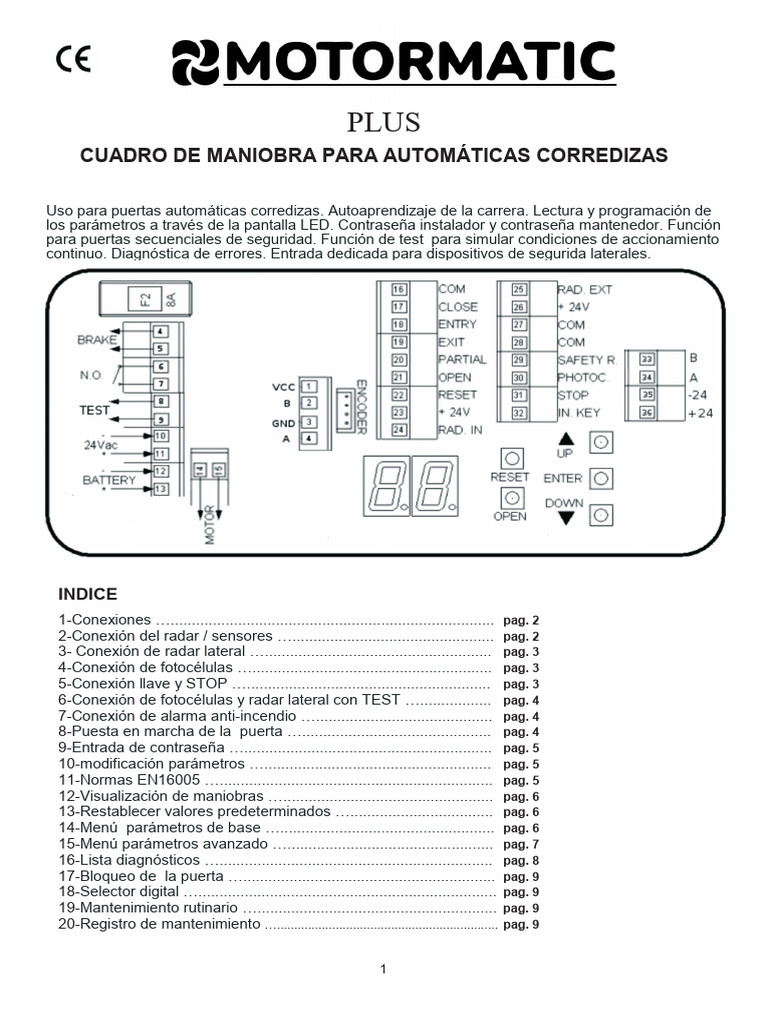 Manual Motormatic Cristal Corrediza Quadro Plus | PDF | Ingenieria ...