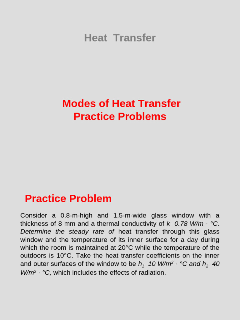 Lecture-Heat Transfer Problems | PDF | Heat Transfer | Thermal Insulation