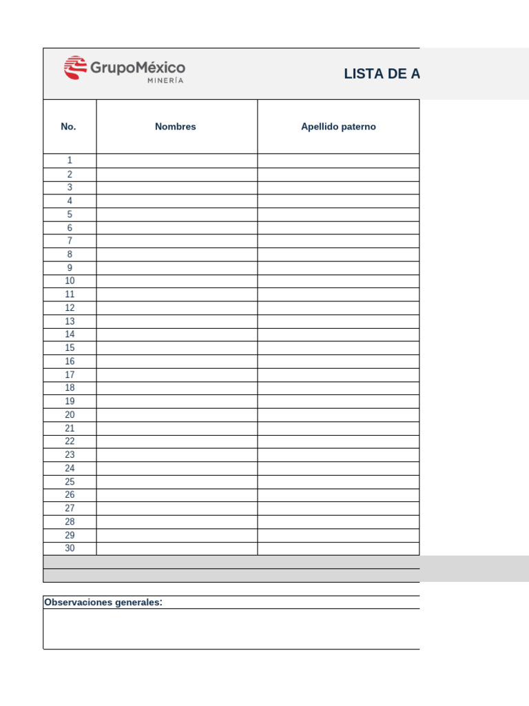 Lista de Asistencias 2025 | PDF