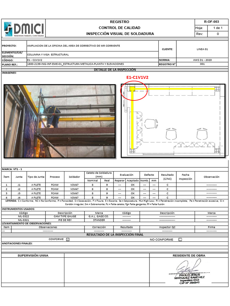 Inspección Visual de Soldadura Estructural | PDF | Calefacción ...