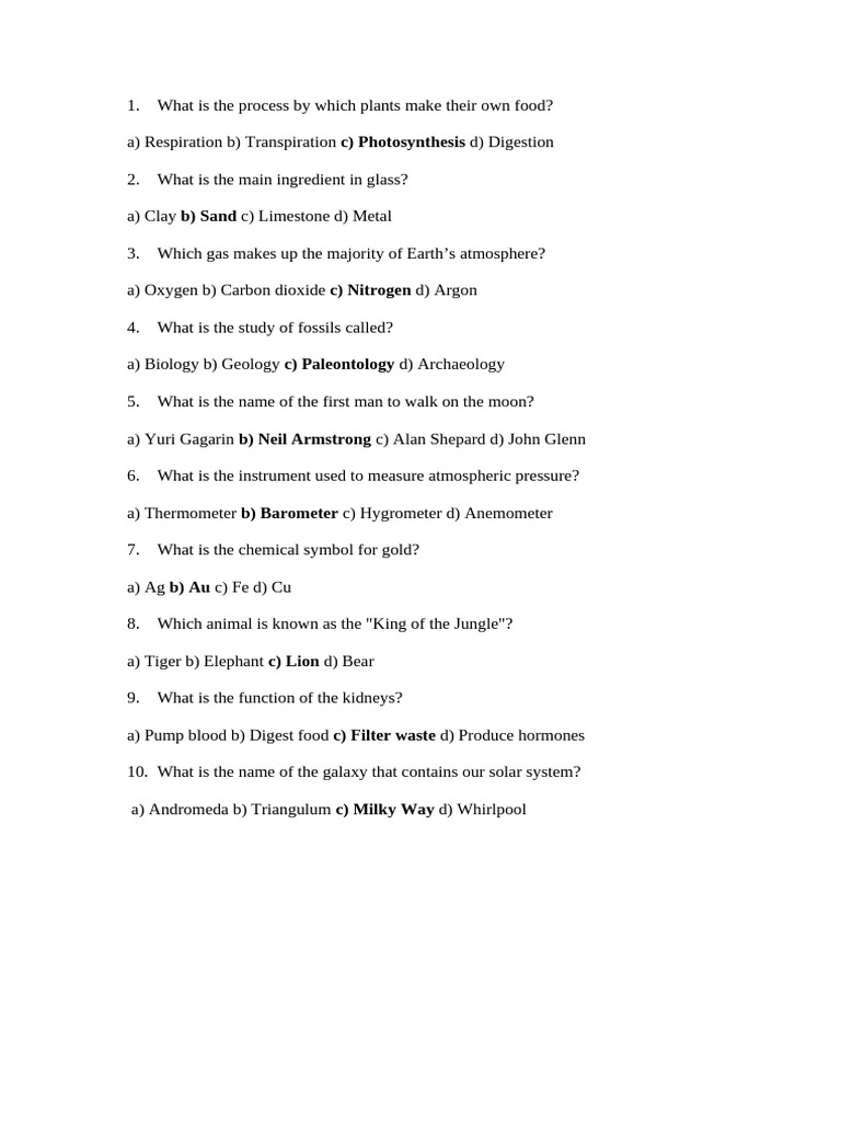 General Knowledge Quiz3 | PDF