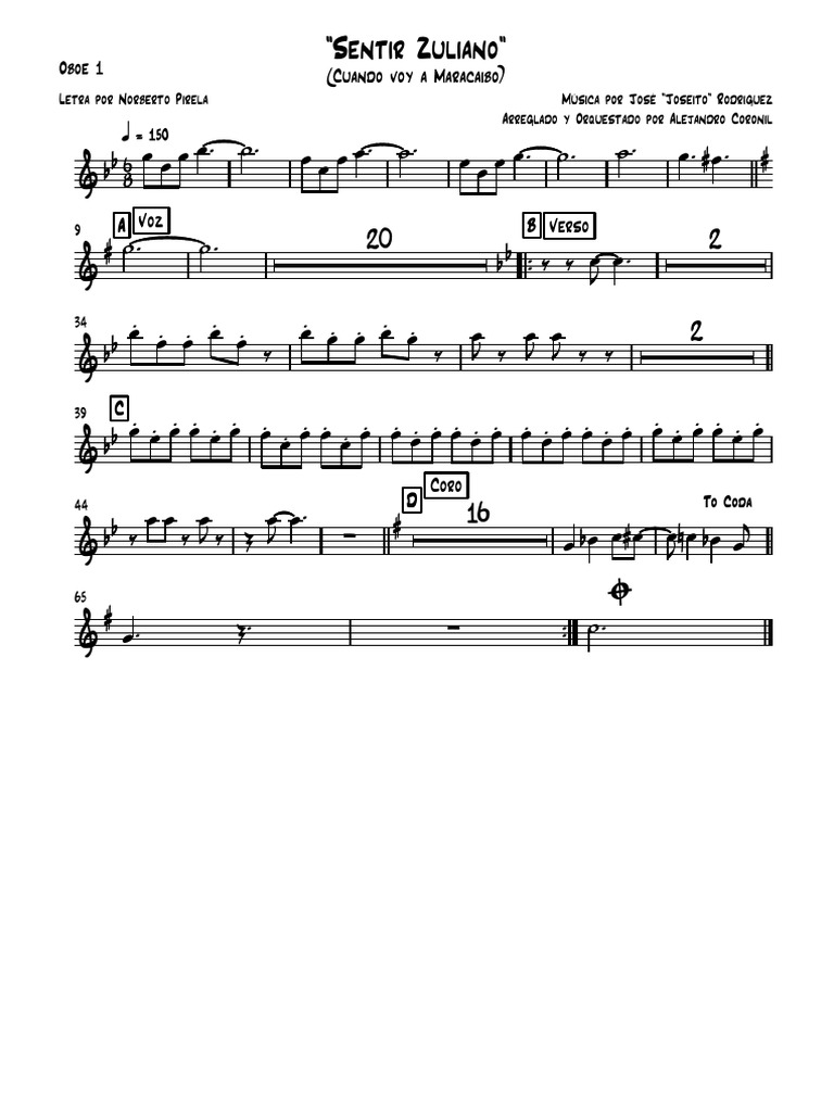Sentir Zuliano - Oboe 1 | PDF