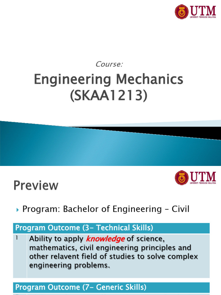 SKAA1213 Lesson 1 Introduction | PDF | Force | Classical Mechanics