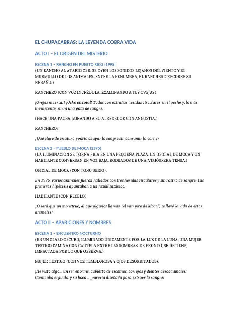 El Chupacabras Leyenda | PDF