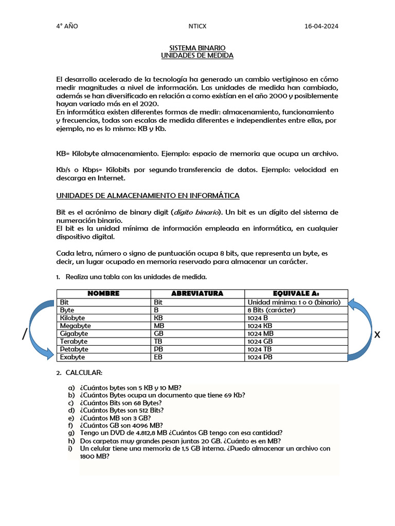 Sistema Binario | PDF | Poco | Byte