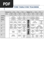 Time Table For Primary Classes (2025-2026) | PDF
