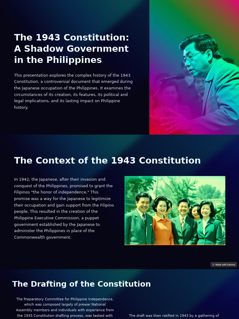 The 1943 Constitution A Shadow Government in The Philippines | PDF | Legal Documents | Political ...