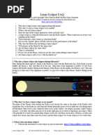 Solar and Lunar Eclipse Quiz | PDF | Eclipse | Moon