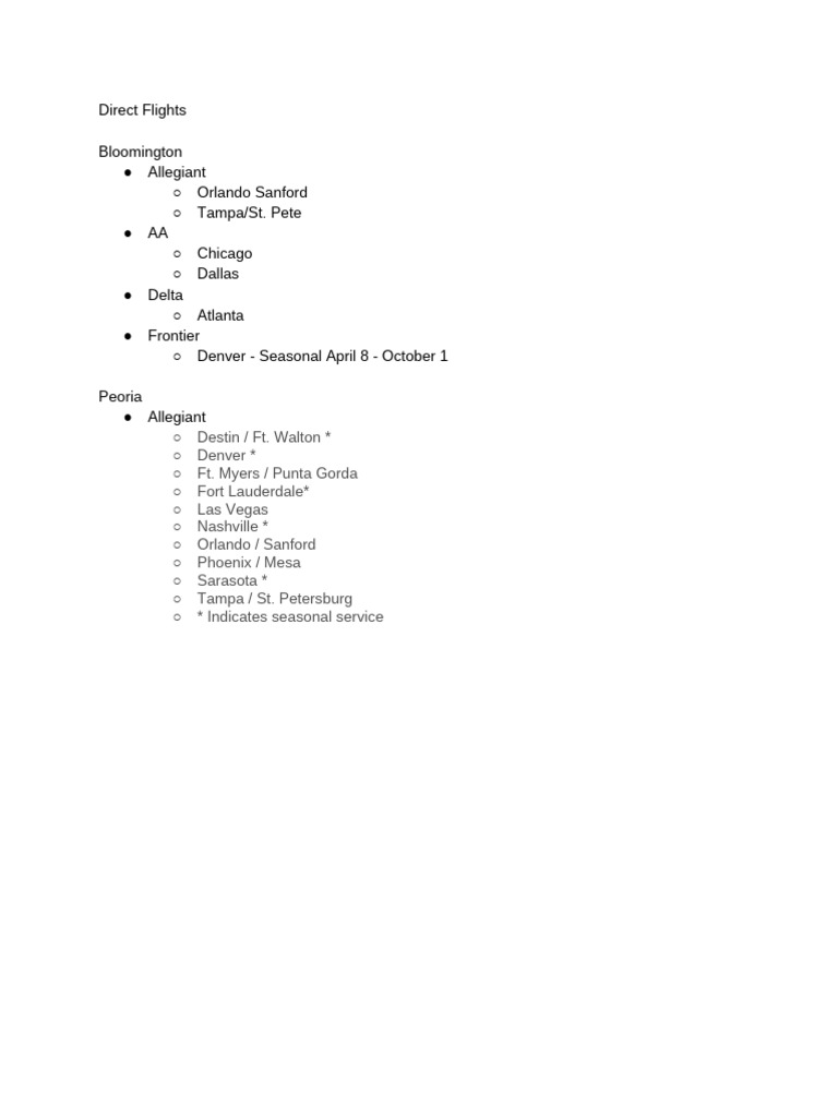 Direct Flights | PDF