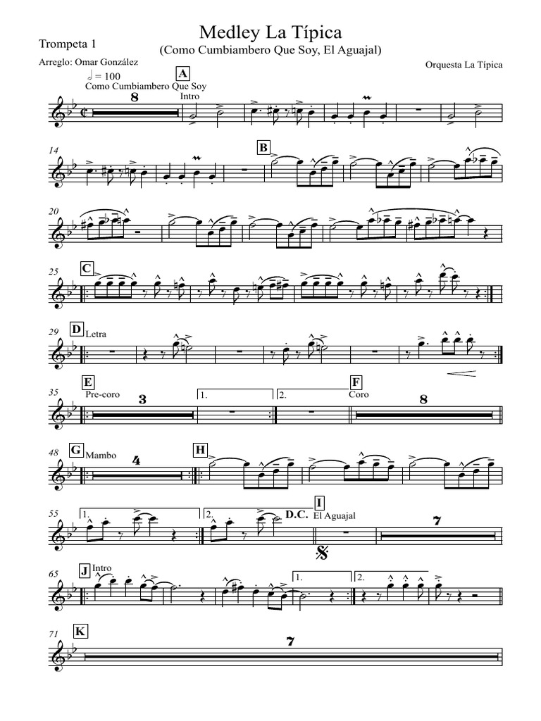 Medley La Típica - Trompeta 1 - 022150 | PDF