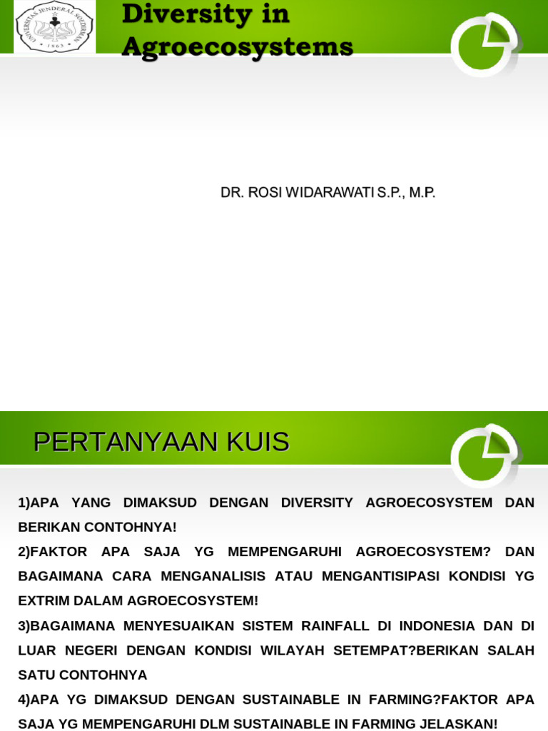 Diversity in Agroecosystem | PDF | Crop Rotation | Agriculture