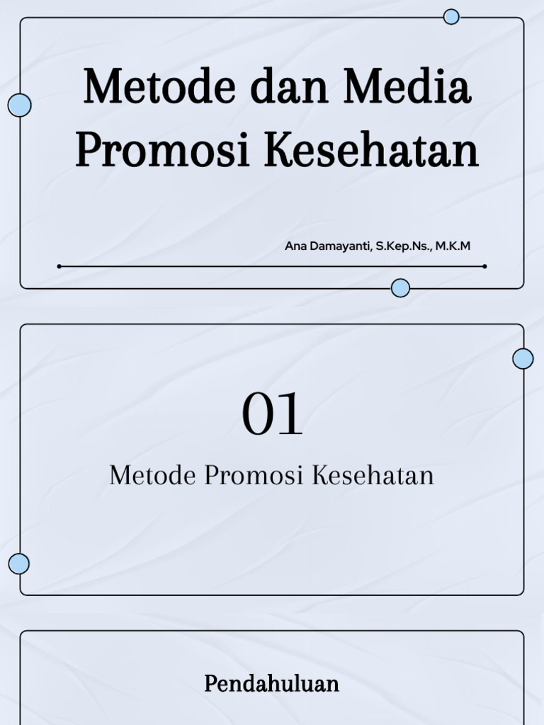 Metode Dan Media Promosi Kesehatan - Metode | PDF