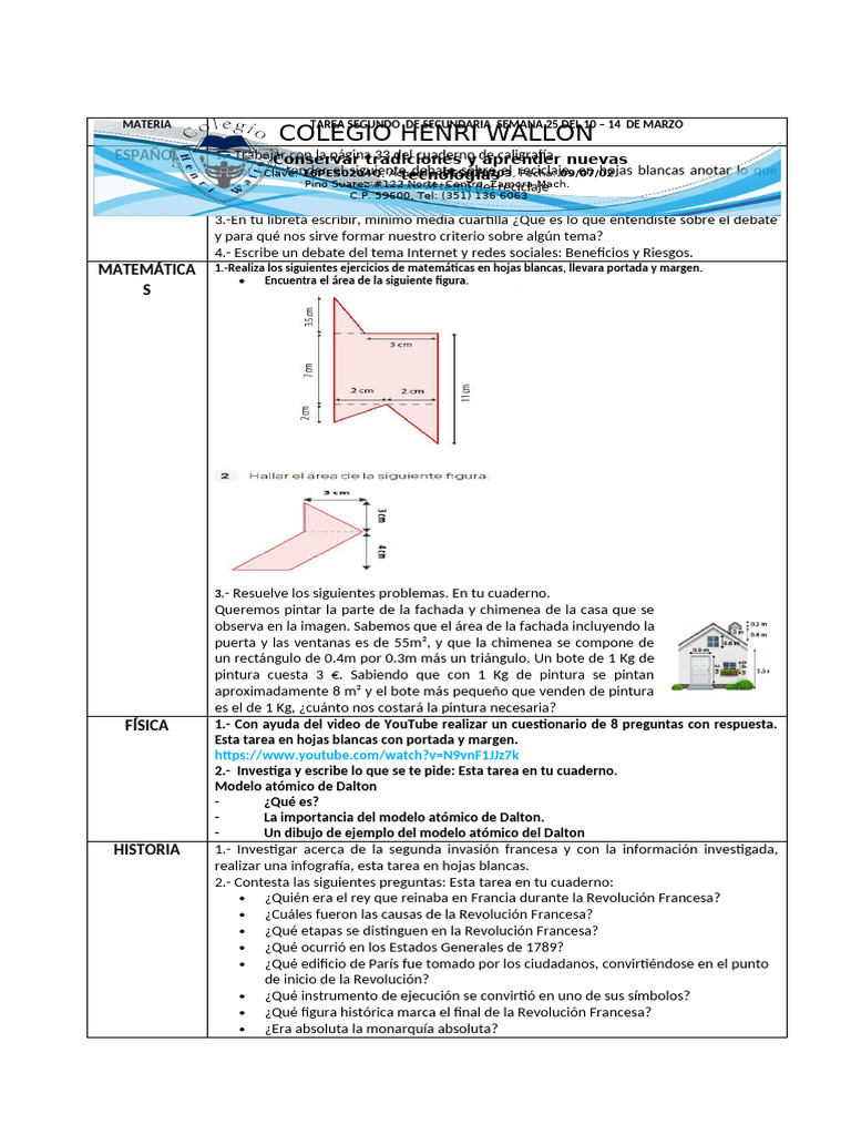 Tareas Sem 25 Segundo Sec | PDF | Francia | revolución Francesa