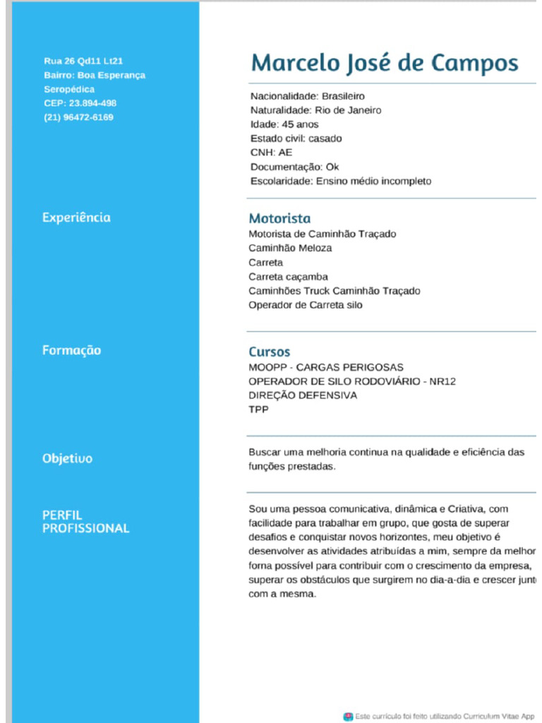 Currículo Marcelo | PDF