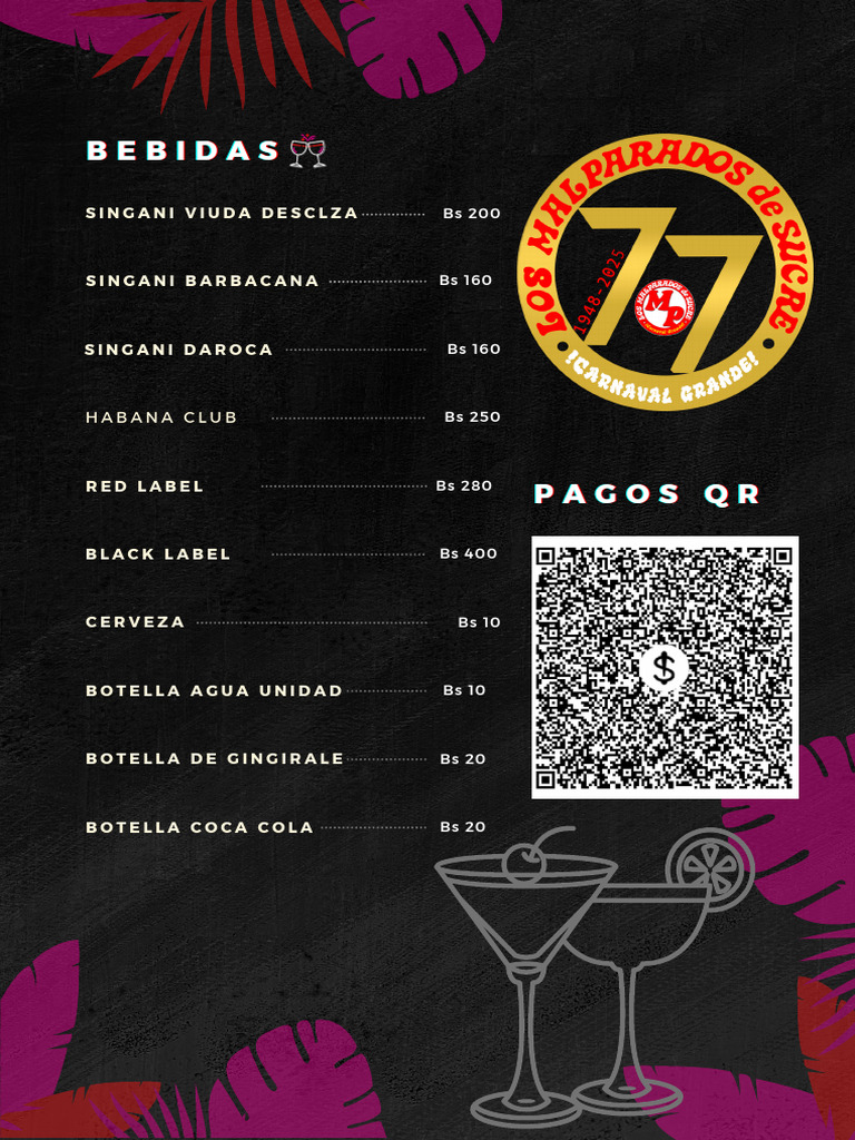 Menú vertical Carta de tragos Bar Moderno Negro_20250222_142725_0000 | PDF