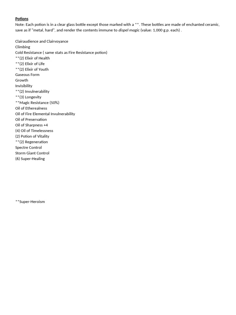 Potions | PDF