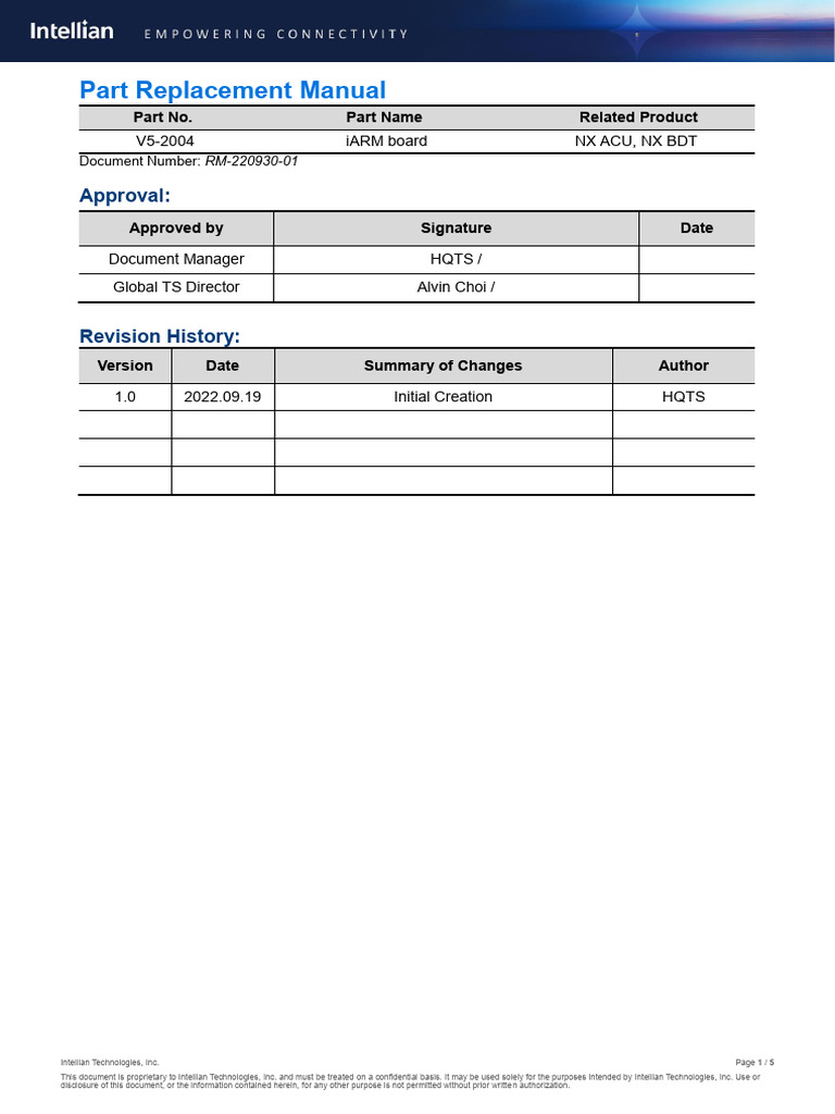 (V5-2004) NX ACU iARM Replacement | PDF