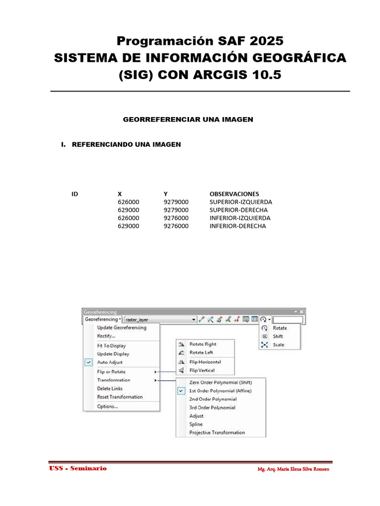 Georreferenciar Imágenes en ArcGIS 10.5 | PDF