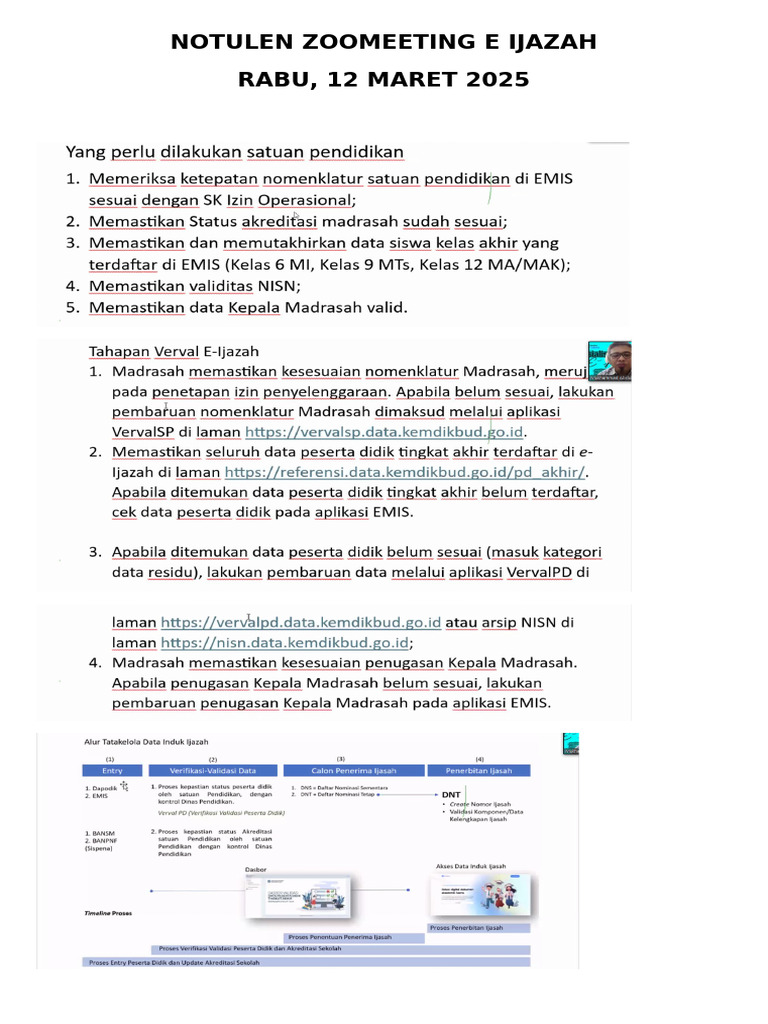 Notulen Zoomeeting e Ijazah | PDF