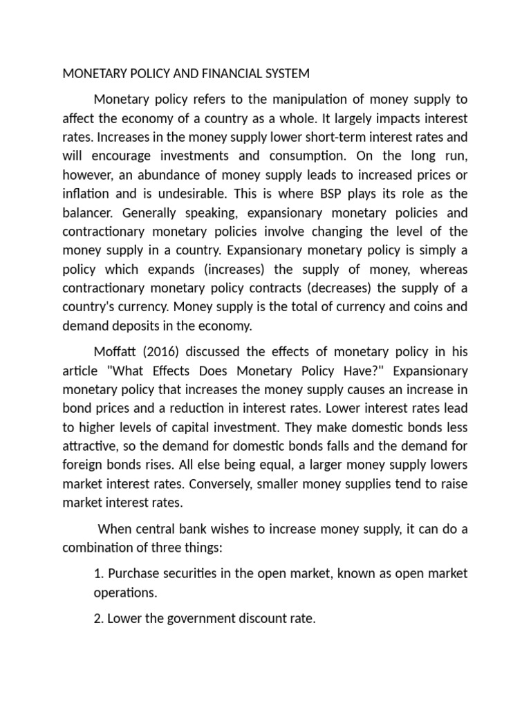 Monetary Policy Impact on Economy | PDF | Monetary Policy | Interest Rates