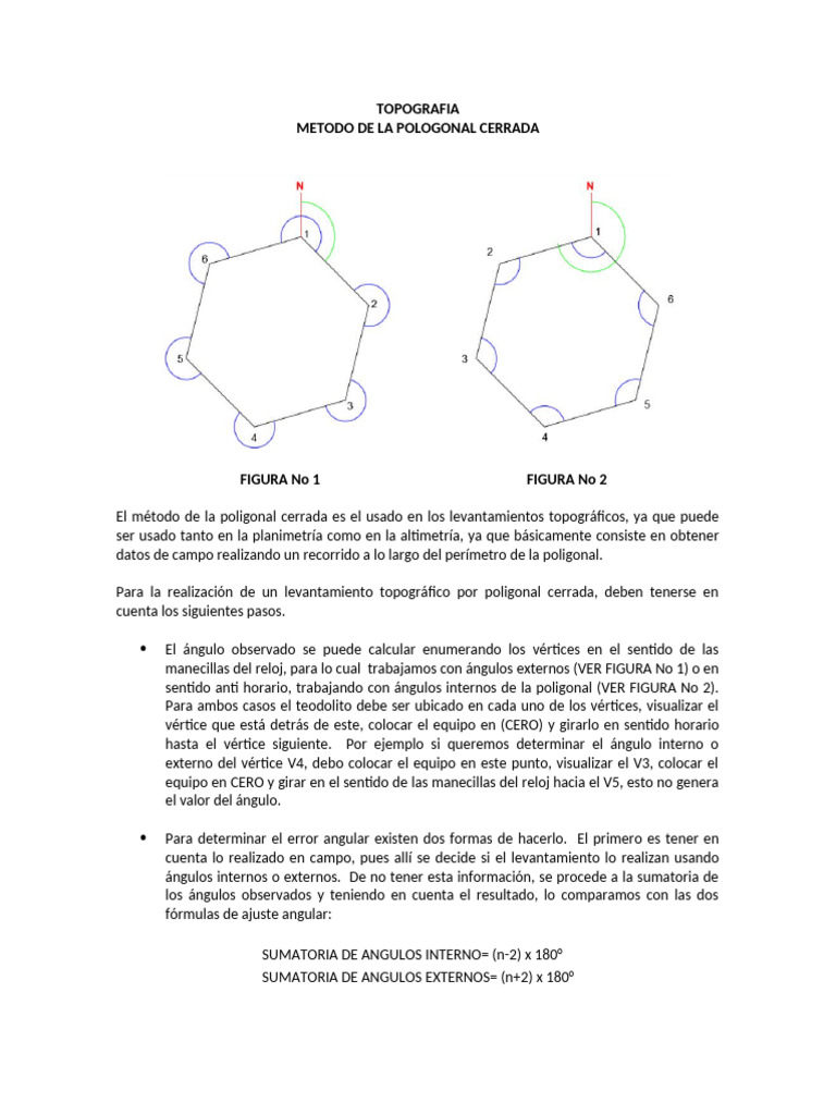 Poligonal Cerrada | PDF | Azimut | Ángulo