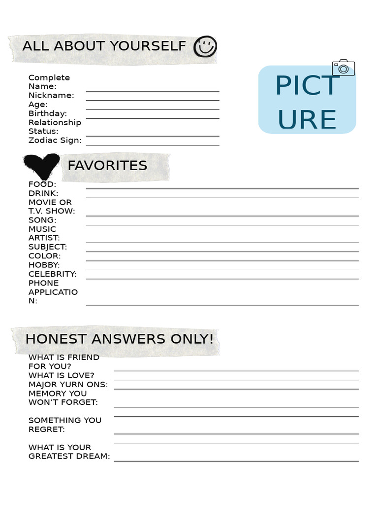 Slam Book Sample Template | PDF