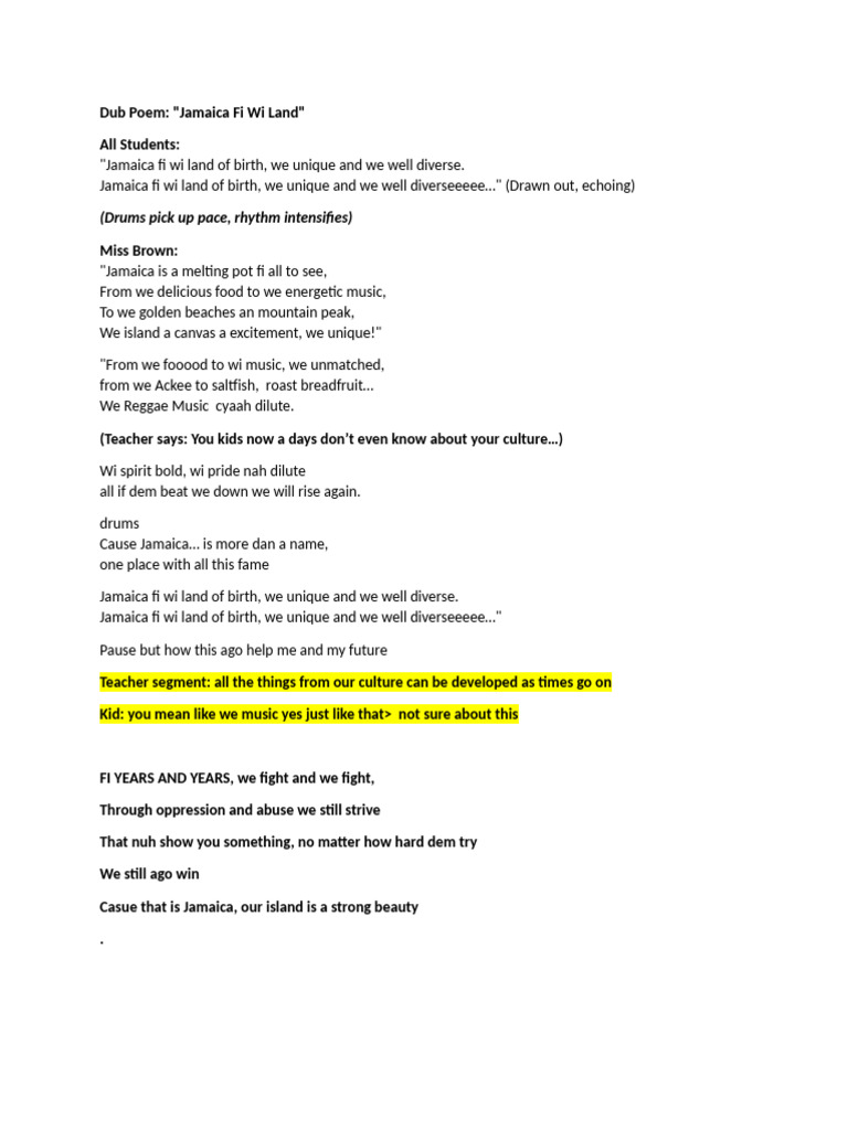Dub Poem v1 Draft | PDF