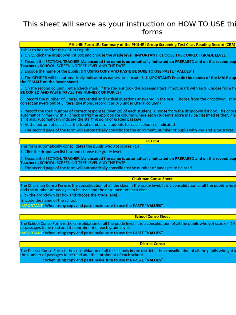 PHIL-IRI Class Reading Record Summary | PDF