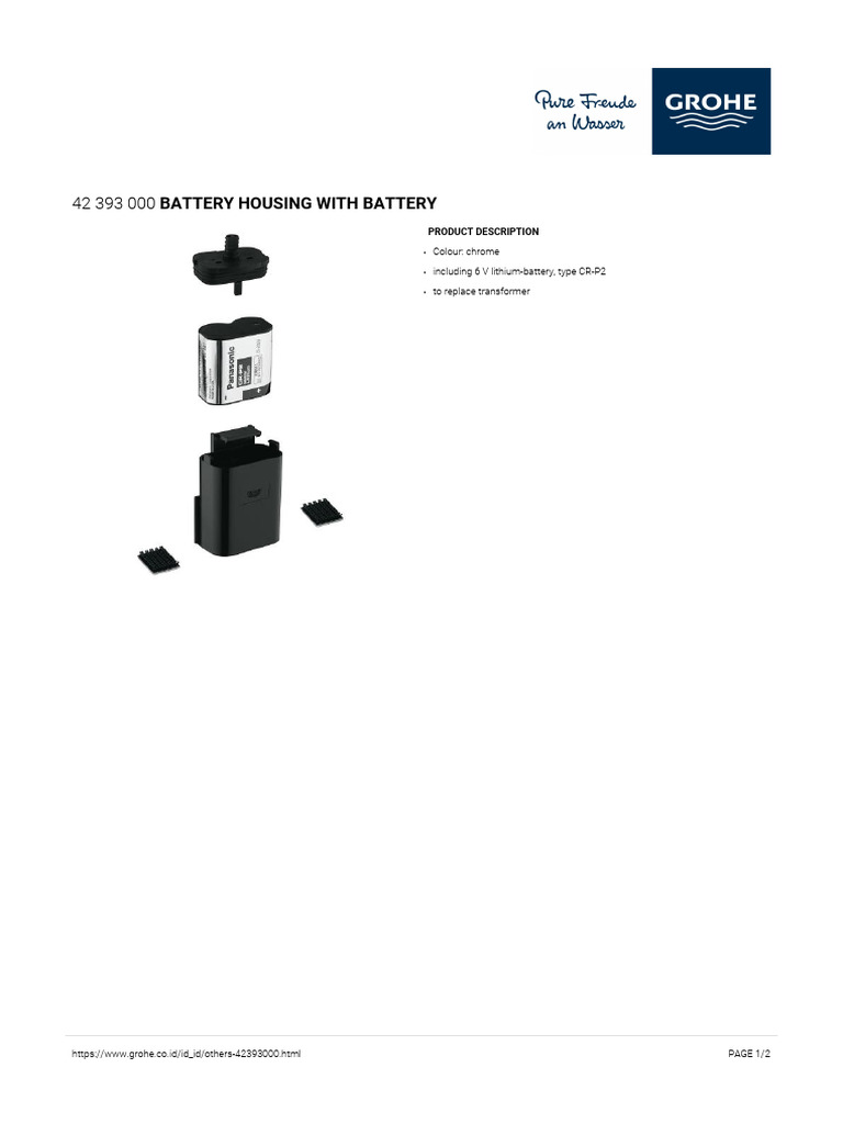GROHE Specification Sheet 42393000 | PDF