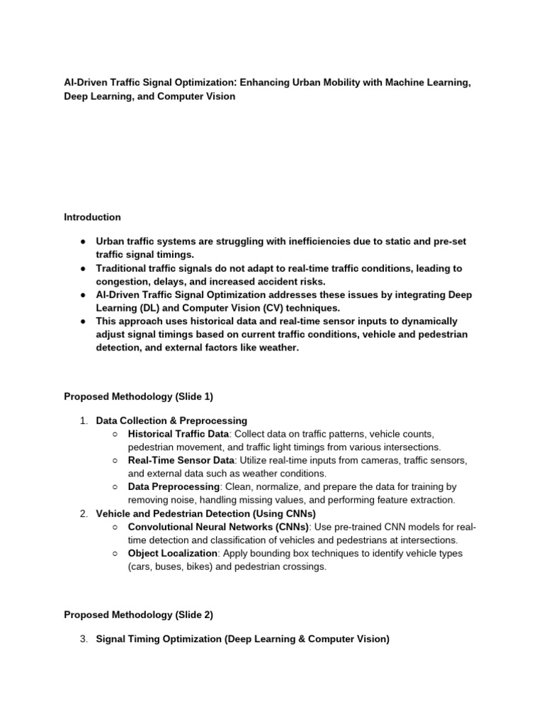 AI-Driven Traffic Signal Optimization - Enhancing Urban Mobility With ...