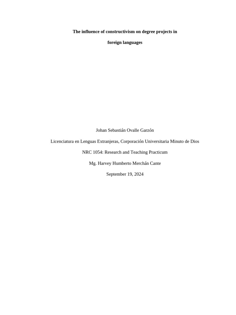 The influence of constructivism on degree projects i1 | PDF | Constructivism (Philosophy Of ...