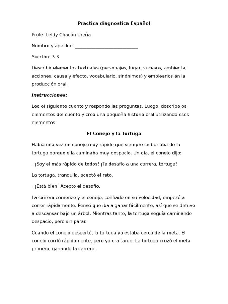 Practica Diagnostica Español - Leidy | PDF | Comunicación | Comunicación humana
