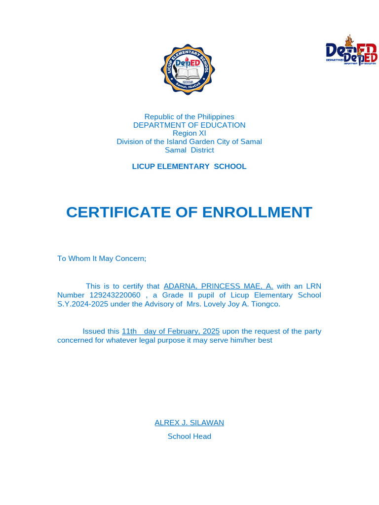 Certificate-of-Enrolment | PDF