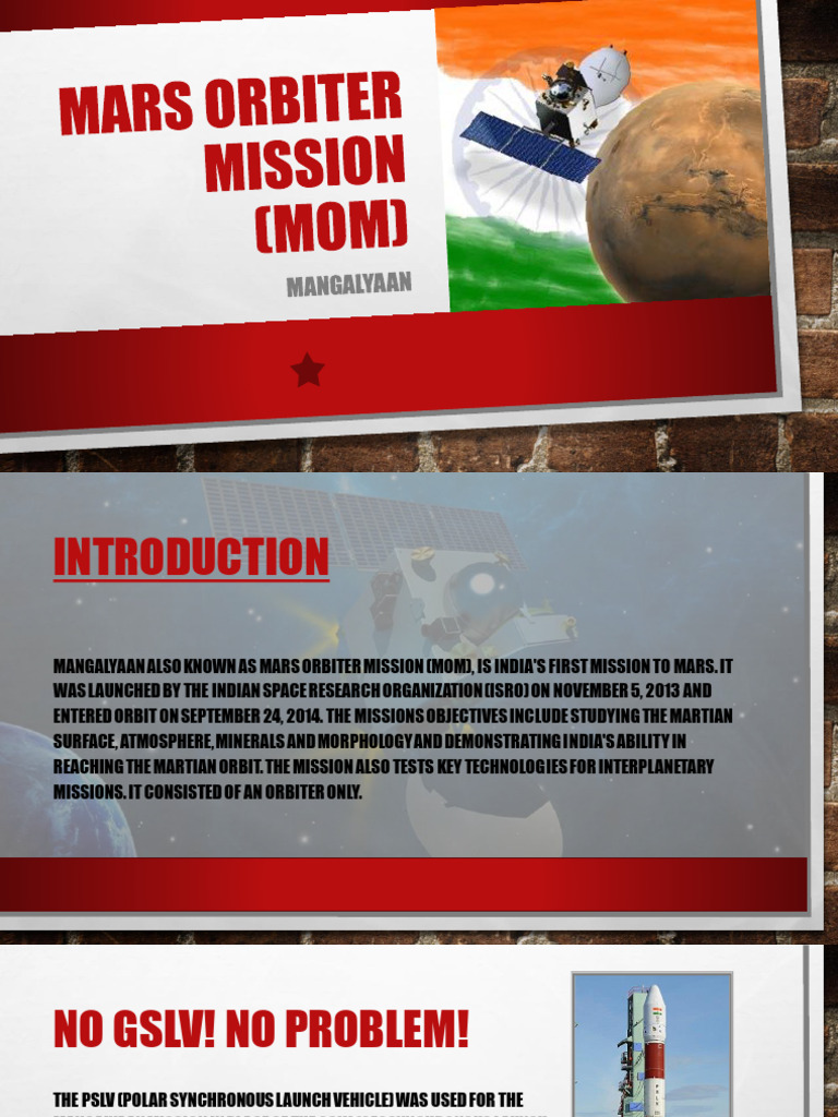 India's Mars Orbiter Mission Overview | PDF | Mars | Planets Of The ...