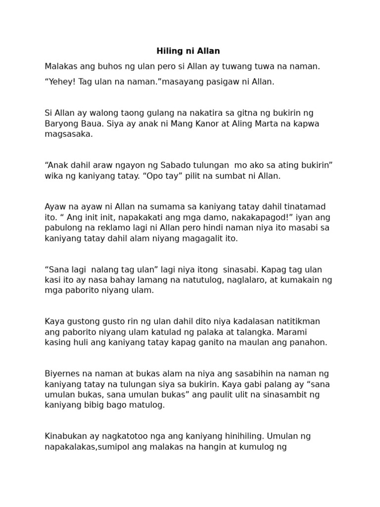 Hiling Ni Allan | PDF