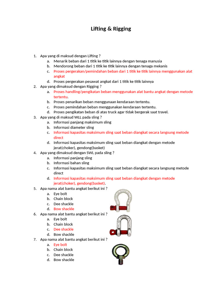 Lifting & Rigging Soal | PDF