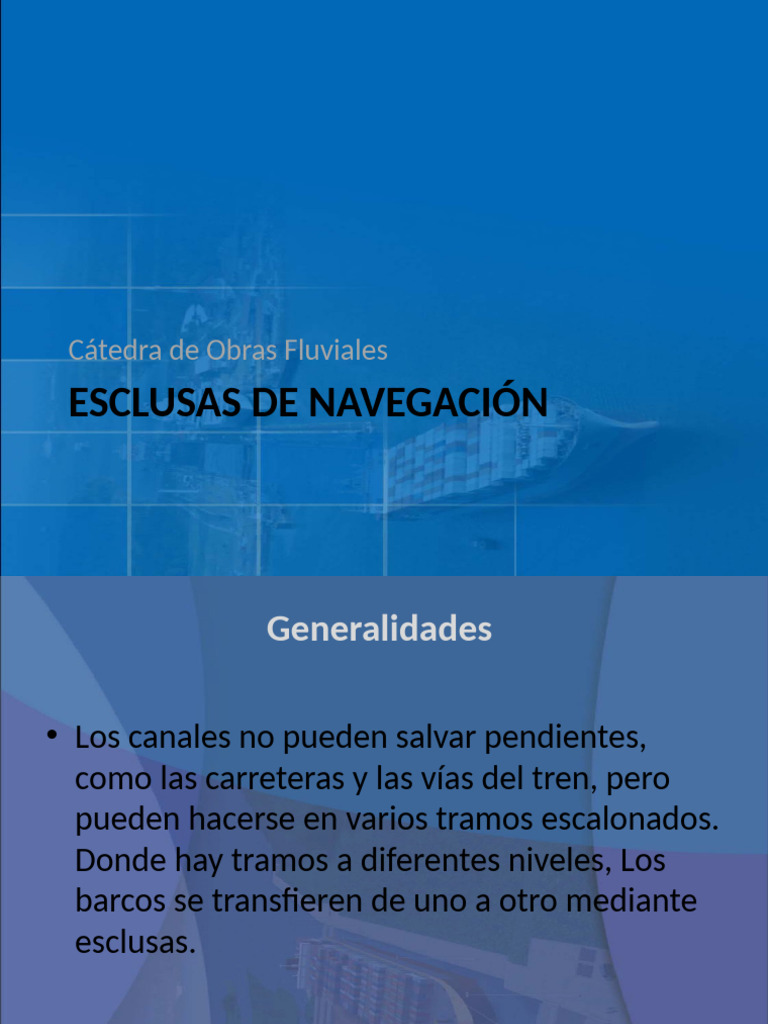 03 Clases de Esclusas | PDF | Canal | Construcción costera